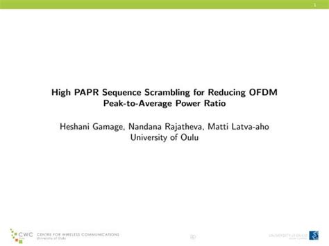 Papr Reduction In Ofdm Pdf