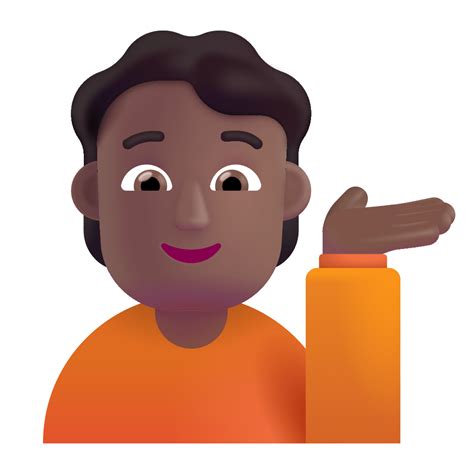 Person Tipping Hand 3d Medium Dark Icon Fluentui Emoji 3d Iconpack Microsoft