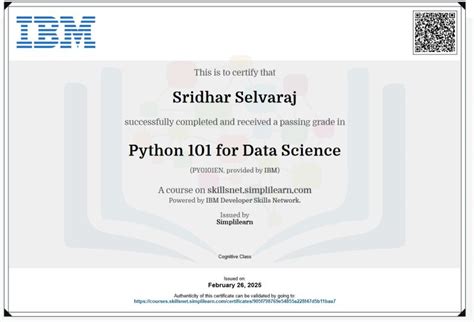 Im Happy To Share That Ive Obtained A New Certification Python 101 For Data Science From Ibm