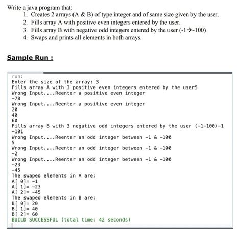 Solved Write A Java Program That 1 Creates 2 Arrays A And