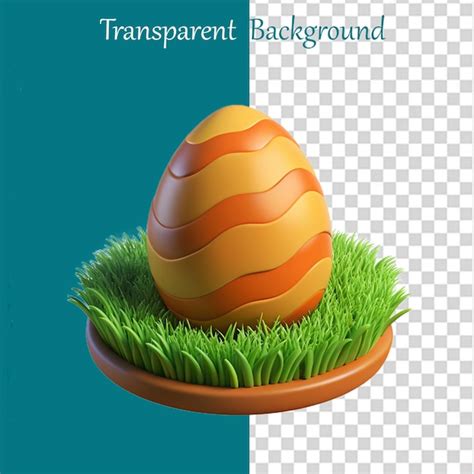 Premium Psd Easter Egg In Grass Isolated