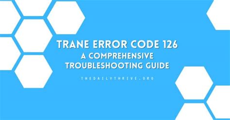 Trane Error Code Troubleshooting Guide
