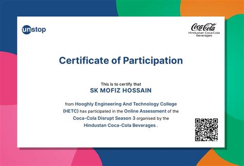 Sk Mofiz Hossain On Linkedin Certificate Of Participation