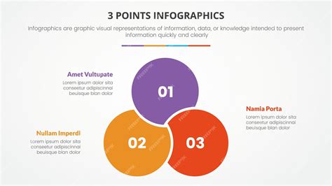 슬라이드 프리젠테이션을 위해 연결된 조인된 원이 있는 3포인트 또는 스테이지 인포그래픽 개념 무료 벡터
