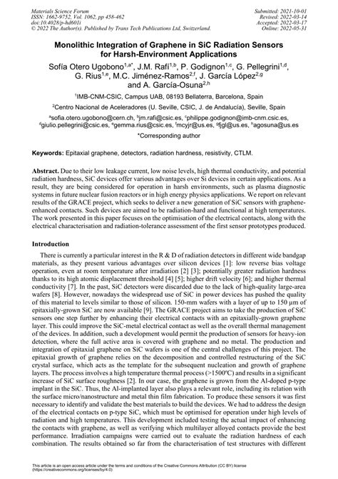 Pdf Monolithic Integration Of Graphene In Sic Radiation Sensors For