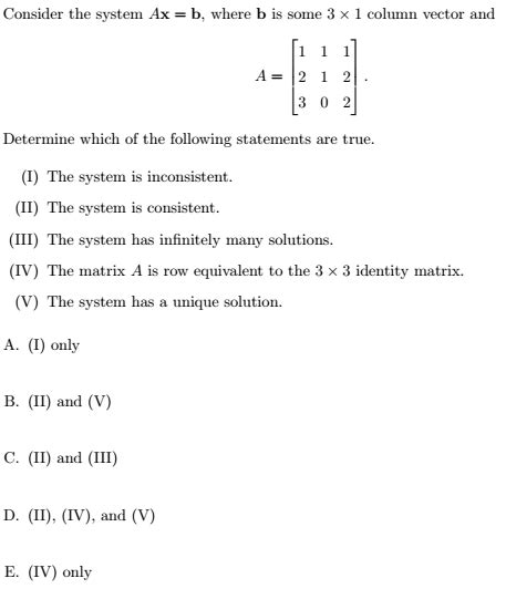 solved consider the system ax b where b is some 3 times 1