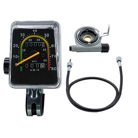 Square Retro Style Analog Speedometer
