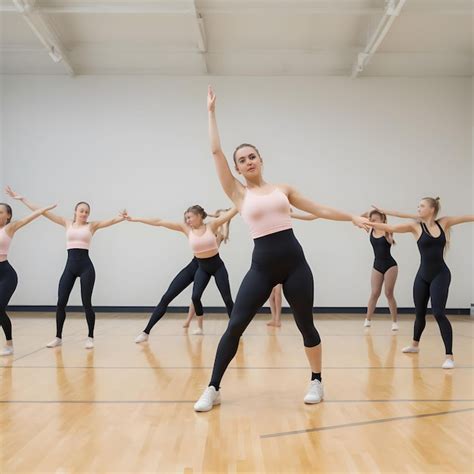 Premium Photo Woman Showing New Movement To Young People In Dance