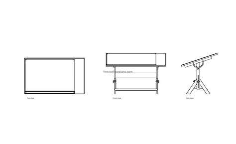 Drafting Table 02 Free Cad Drawings