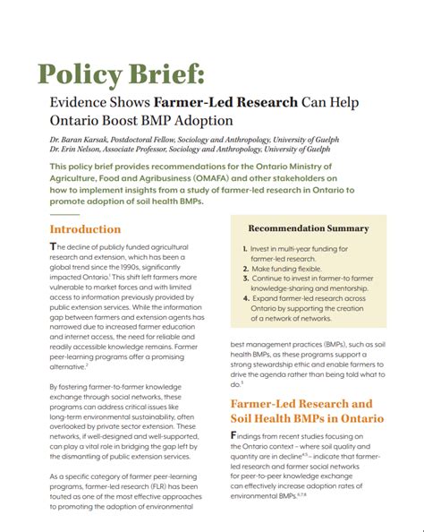 Policy Issue Briefs Soils At Guelph
