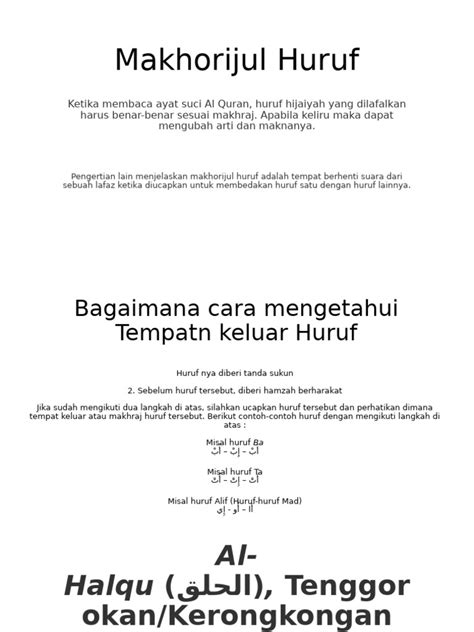 Makhorijul Huruf Pdf