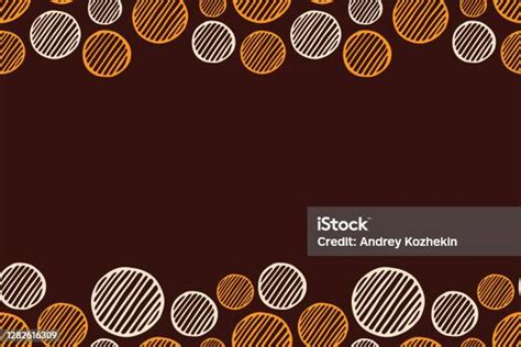 손으로 그린 줄무늬 원이있는 매끄러운 수평 테두리 패턴 브러시 스트로크 가능성에 대한 스톡 벡터 아트 및 기타 이미지 가능성 갈색 곡선 Istock