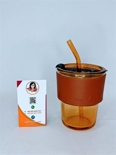 Slub Glass Mug With Straw Everything Else Others On Carousell