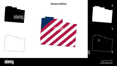 Greene County Ohio Outline Map Set Stock Vector Image And Art Alamy