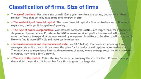Chapter 20 Firms In Igcse Economics Presentation Pdf