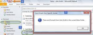 How To Quickly Get The Total Count Of The Emails From A Specific Sender In Outlook