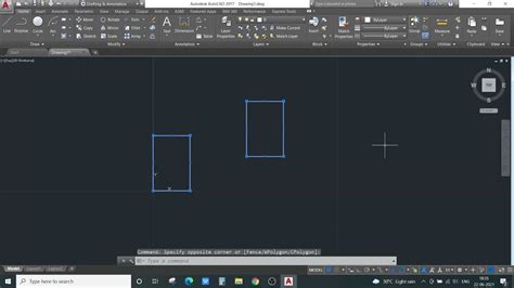 Rectangle Command Autocad Origin And Coordinate Origin With And Coordinate V11 Hindi Youtube