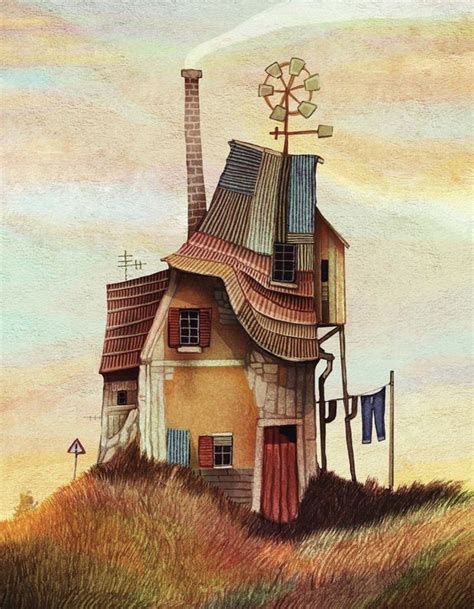 Épinglé par Ruth O Hara sur Houses Illustration contemporaine Paysage aquarelle Art surprenant