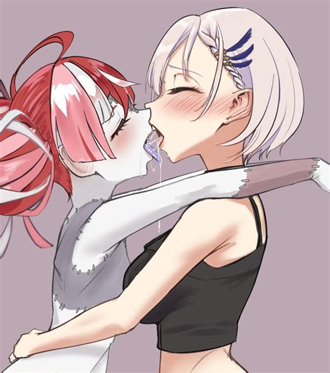 Rule 34 2girls Aiharararara Arms Over Shoulders Blush Closed Eyes