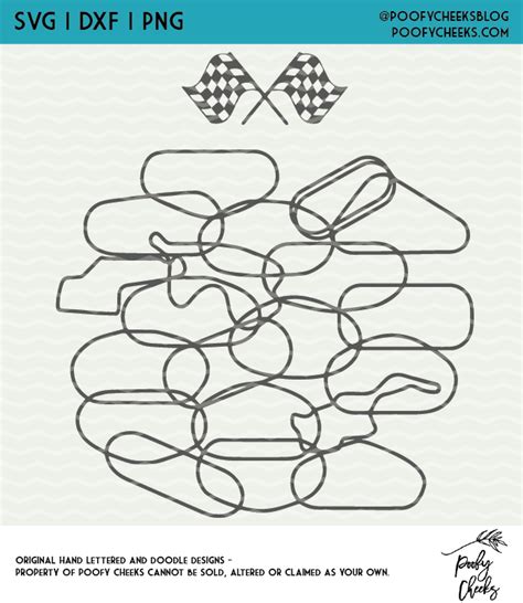 Racetrack Cut File For Svg Dxf And Png Nascar Tracks