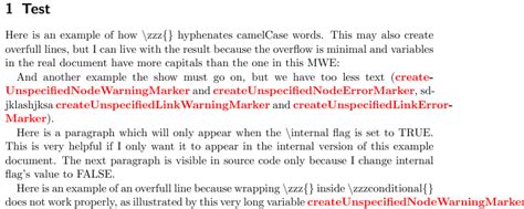 Color Conditional Printing Of Camelcase Text Hyphenation With