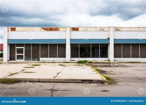 Old Vacant Run Down Commercial Building Stock Image