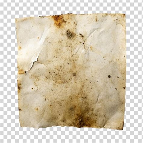 Старый лист бумаги изолированный на прозрачном фоне Премиум Ai сгенерированный Psd