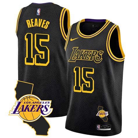 Austin Reaves Mens Los Angeles Lakers California Patch Black Mamba