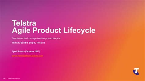 Agile Product Lifecycle October 2017 Ppt
