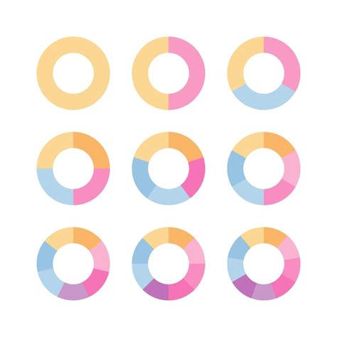 Premium Vector Circular Section Colored Graph Pie Diagram Circle