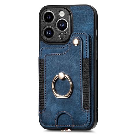 For Iphone 13 Pro Retro Skin Feel Ring Multi Card Wallet Phone Case