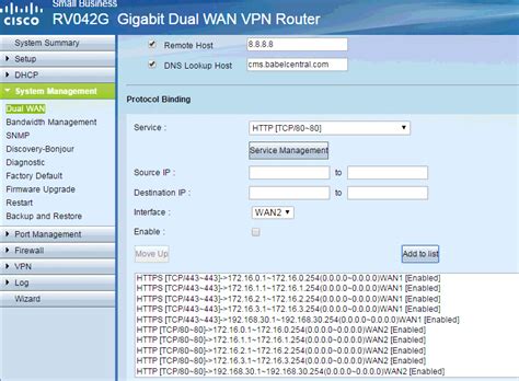 Rv042 Protocol Binding Not Working Cisco Community