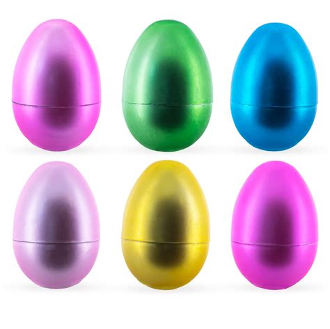 Set Of 6 Matte Metallic Finish Large Plastic Easter Eggs 315 Inches Michaels