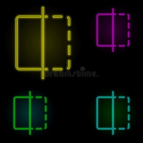 Flip Sign Neon Color Set Icon Simple Thin Line Outline Vector Of