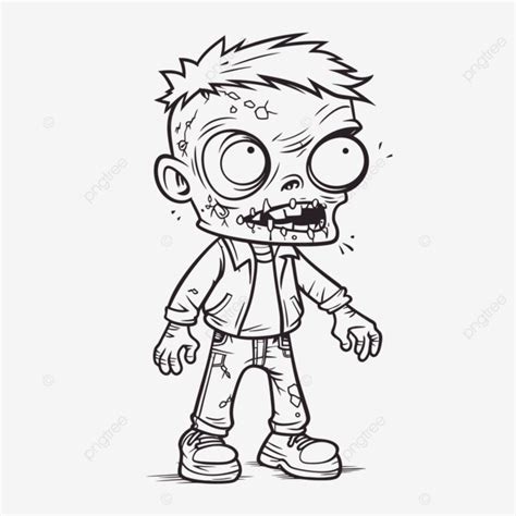 색칠 페이지 좀비 아이 개요 스케치 드로잉 벡터 사실적인 좀비 그림 현실적인 좀비 개요 현실적인 좀비 스케치 Png 일러스트 및 벡터 에 대한 무료 다운로드