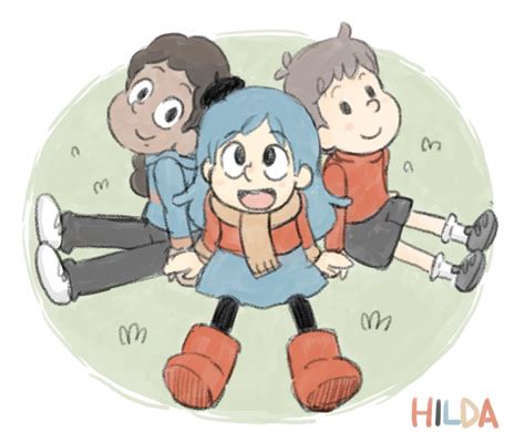 Hilda And Her 2 Best Human Friends 🙂 Drew By だれ R Hildatheseries