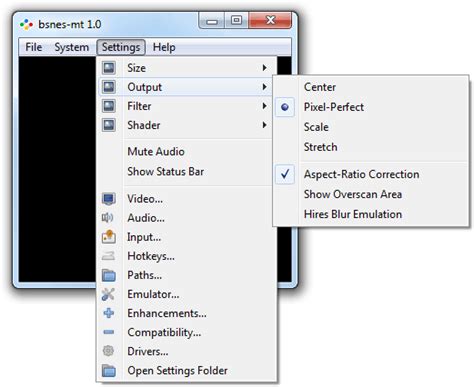 Bsnes Mt 10 — Full Pixel Perfect Integer Scaling Png Screenshots En
