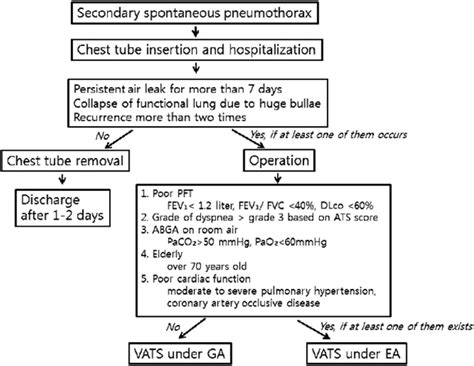 Algorithm For The Treatment Of Secondary Spontaneous Pneumothorax Abga