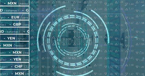 Animation Of Digital Data Processing And Digital Interface And Grid Over Blue Background Stock