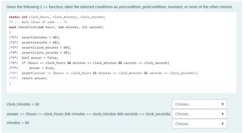 solved given the following c function label the selected
