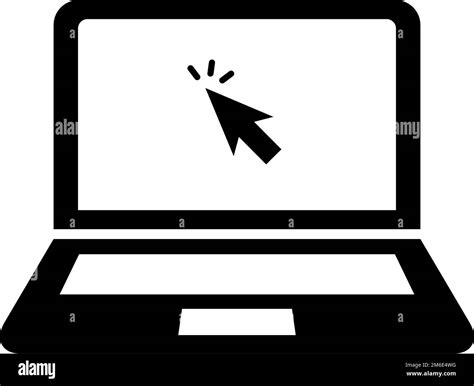 laptop icon with mouse cursor clicking on screen editable vector stock vector image and art alamy
