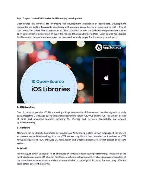 Ppt Top 10 Open Source Ios Libraries For Iphone App Development Powerpoint Presentation Id
