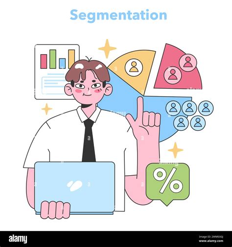 Segmentation Strategy Concept Professional With A Laptop Breaking Down Data Into Distinct