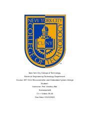 HW6 Docx New York City College Of Technology Electrical Engineering