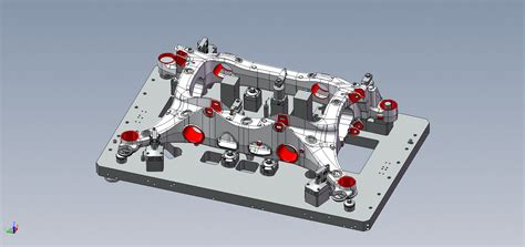 新能源VOLVO汽车副车架液压夹具 SOLIDWORKS 模型图纸下载 懒石网