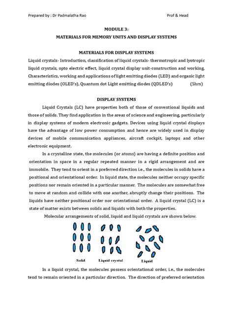 unit 3 display system pdf liquid crystal liquids