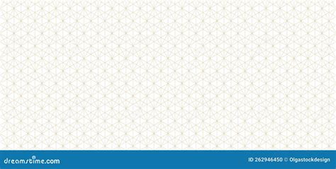Geometric Lines Pattern Golden Vector Seamless Texture With Delicate Grid Net Stock Vector