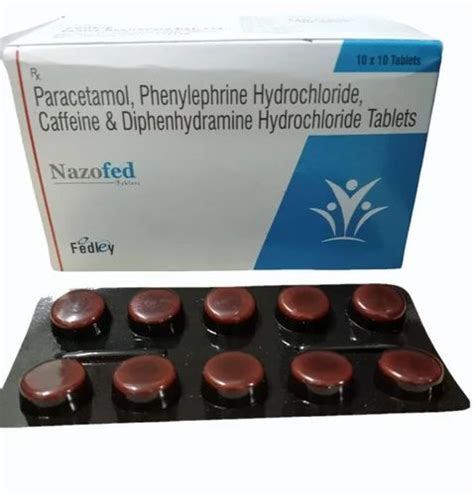 Paracetamol Phenylephrine Hydrochloride Caffeine Diphenhydramine Hydrochloride Tablets At ₹ 130