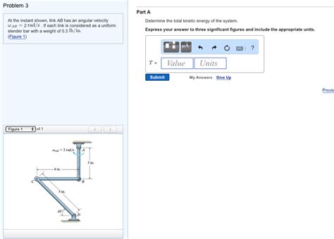 Solved At The Instant Shown Link Ab Has An Angular Velocity