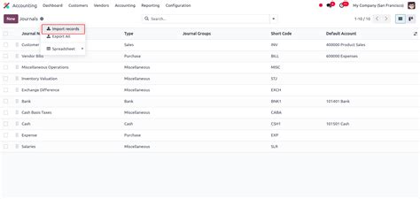 How To Import Chart Of Accounts Journals And Taxes In Odoo 17